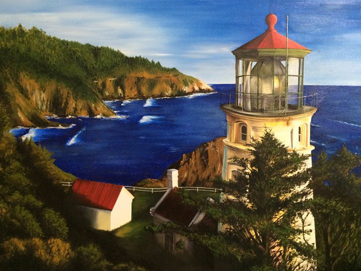 Heceta Head Lighthouse - Virnilla - Paintings & Prints, Landscapes ...
