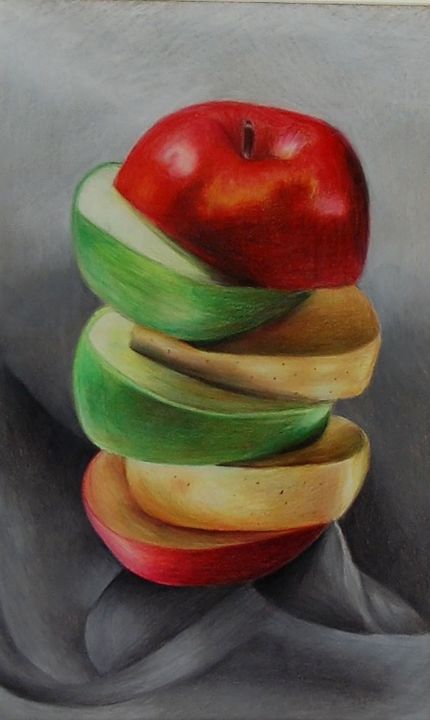 Stacked apples - Bednarek Art - Drawings & Illustration, Food ...