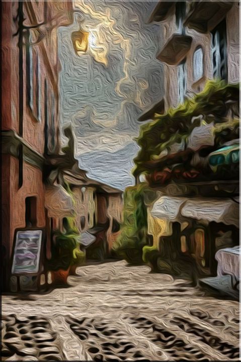 Cafe - Creative Works Art Collection - Paintings & Prints, Buildings ...