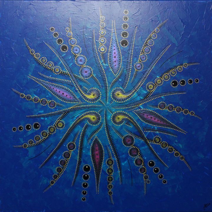 Abstract shapes movement / Blue - Jonathan Pradillon - Paintings ...