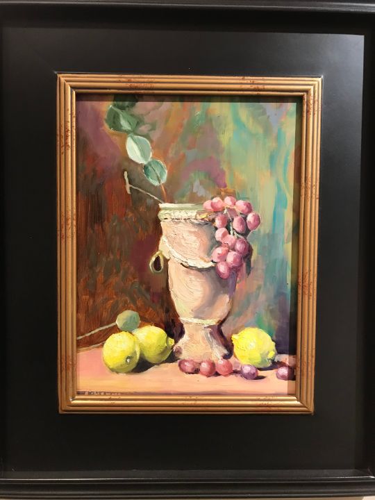 Italian urn with Lemons and Grapes - Cathleen Hanna - Paintings ...