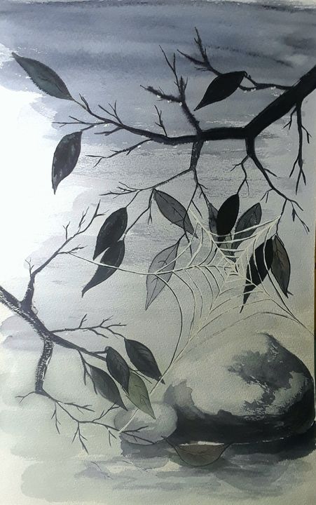 Grey Scale Spider's Web - A Hart of Art - Paintings & Prints, Flowers ...