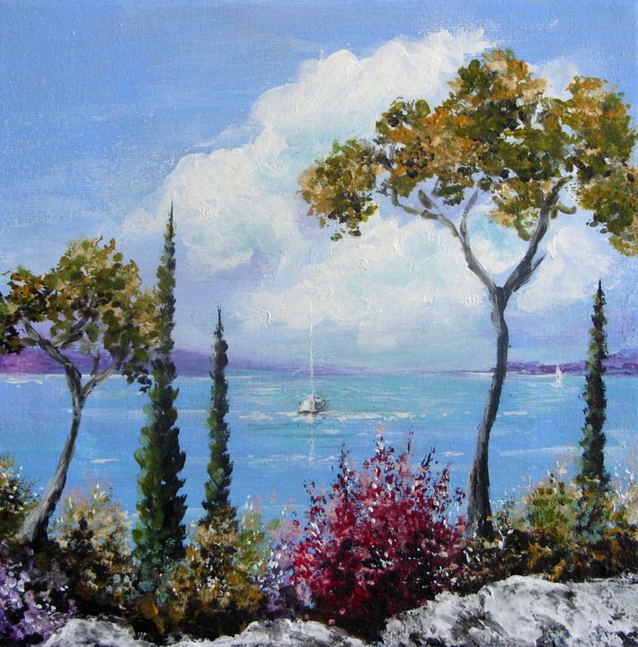 Autumn seascape - TK art style - Paintings & Prints, Landscapes ...