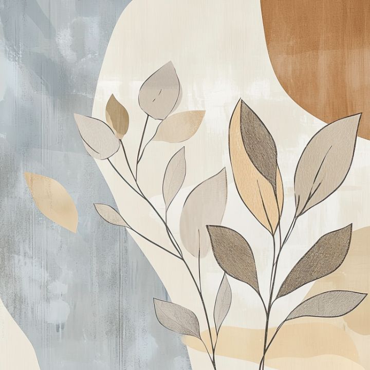 Abstract muted colors florals painti - Vidove - Paintings & Prints ...