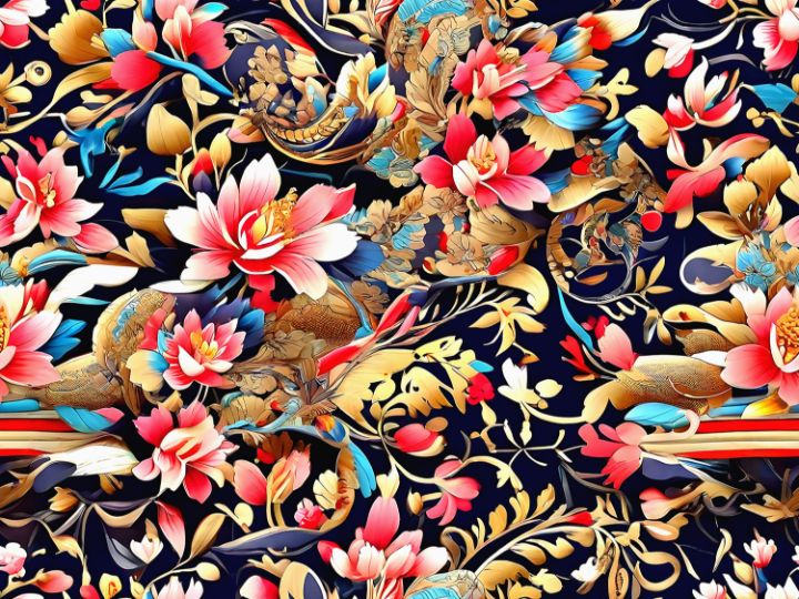 Chinese Floral Pattern - Thai Digital Art - Paintings & Prints, Flowers ...