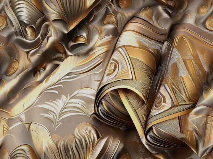 Gold Silk Fabric. Seamless pattern. - Thai Digital Art - Paintings ...