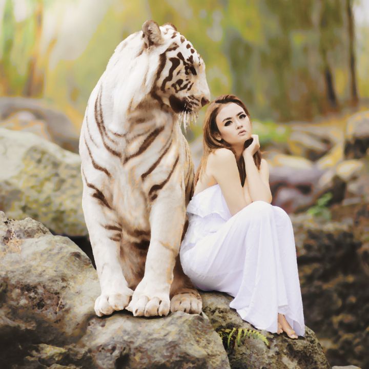 woman and tiger oil - Lantfeust's gallery - Digital Art & AI, People ...
