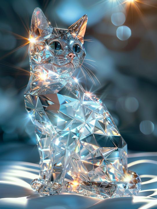 Diamond cat in jewelry posters - Maxleron - Digital Art & AI, Animals ...