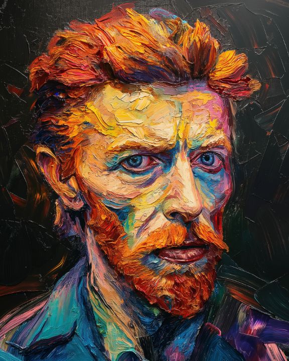 Face of David Bowie in a Vincent van - Maxleron - Drawings ...