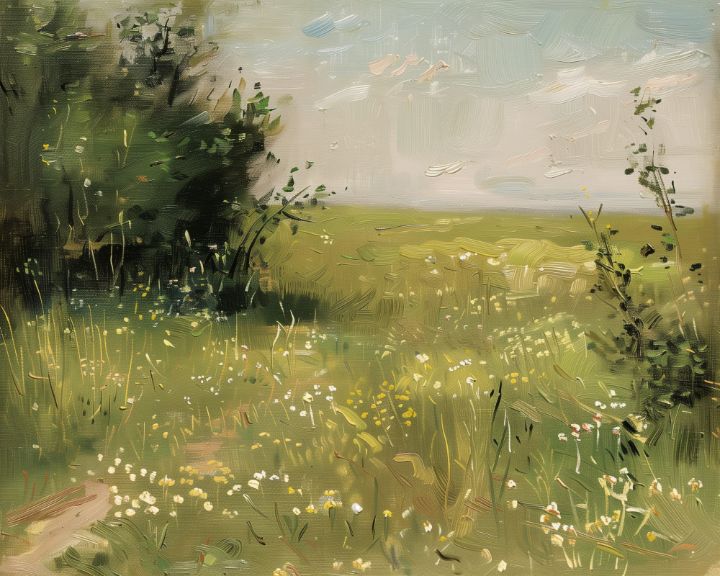 Spring meadow desaturated - Maxleron - Paintings & Prints, Flowers ...