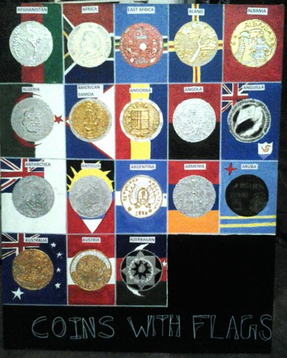 Coins with flags - Arunpundirartist - Drawings & Illustration, Still ...