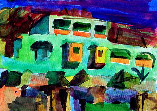Green House, Chelva, Spain - Michael Robson Paintings - Paintings ...