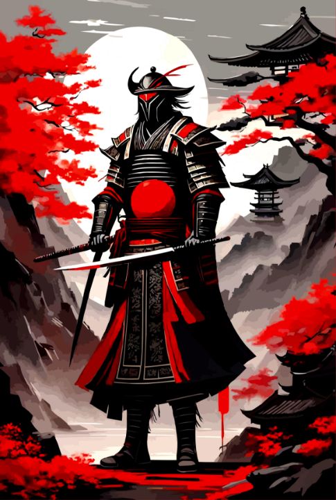Minimalist Samurai Horizon - VikArtStudio - Digital Art & AI, Fantasy ...