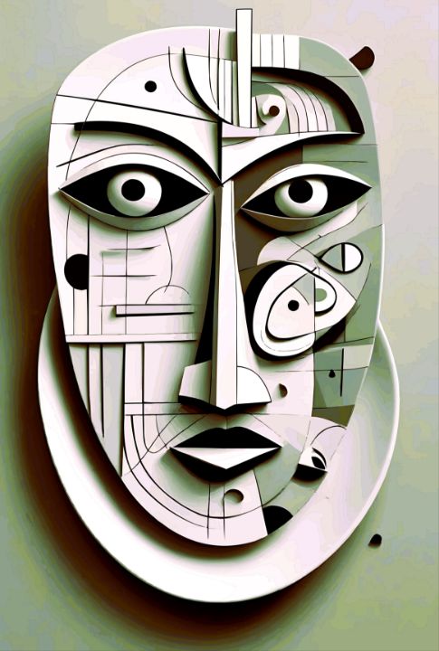 Human Face in Cubism - VikArtStudio - Digital Art & AI, Abstract ...