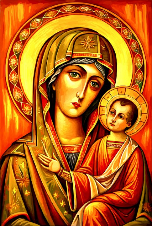 Virgin Mary and Christ Icon - VikArtStudio - Digital Art & AI, Religion ...