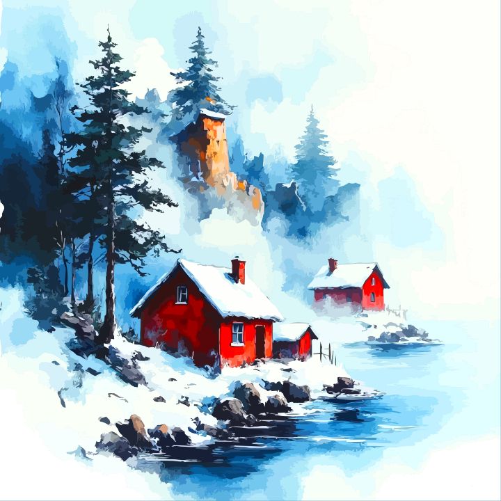 Winter Reflections on Ice - VikArtStudio - Digital Art & AI, Landscapes ...