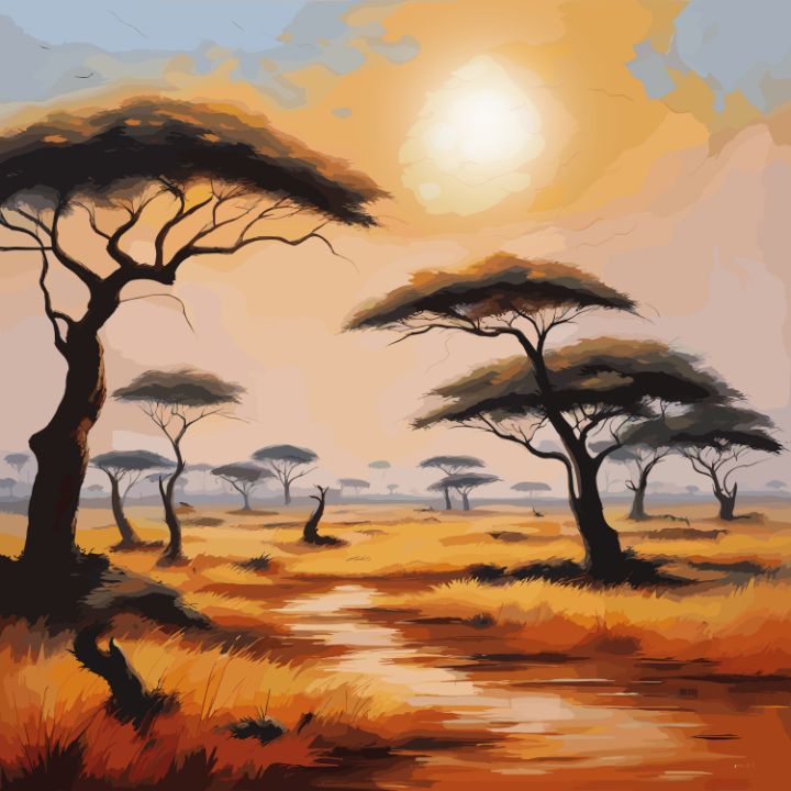 African Landscape. Savannah - VikArtStudio - Digital Art & AI ...