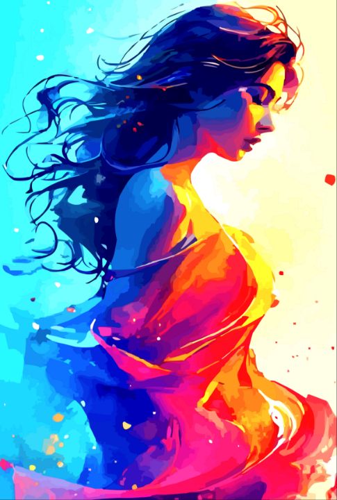 Ethereal Portrait: Azure Melancholy - VikArtStudio - Digital Art & AI ...