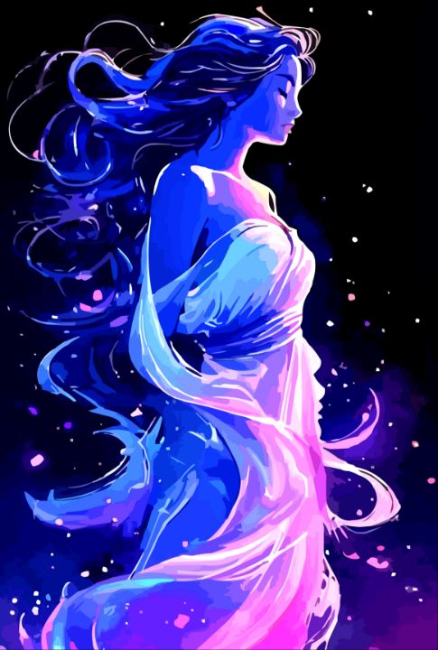 Indigo Harmony: Ethereal Portrait - VikArtStudio - Digital Art & AI ...