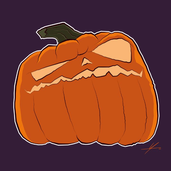 Grumpy Halloween Pumpkin by IAMO - Doodles by IAMO - Digital Art & AI ...
