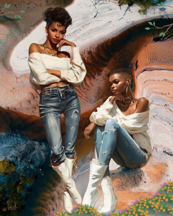 FRATERNAL TWINS - Twanda - Paintings & Prints, Ethnic, Cultural ...