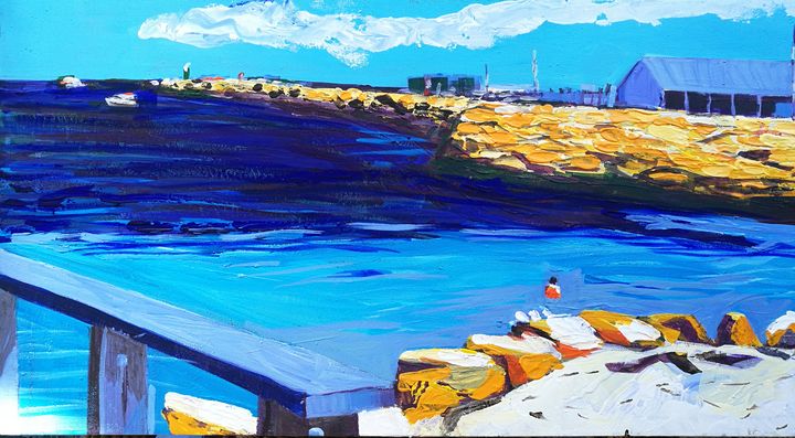 Lone Bather, Bathers Beach Fremantle - Steven Pooley - Paintings ...