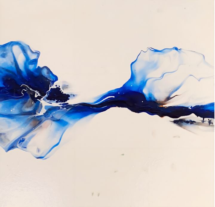 Blue Splash - Lisa Topchik, Shifting Tides Art - Paintings & Prints, Abstract, Movement - ArtPal