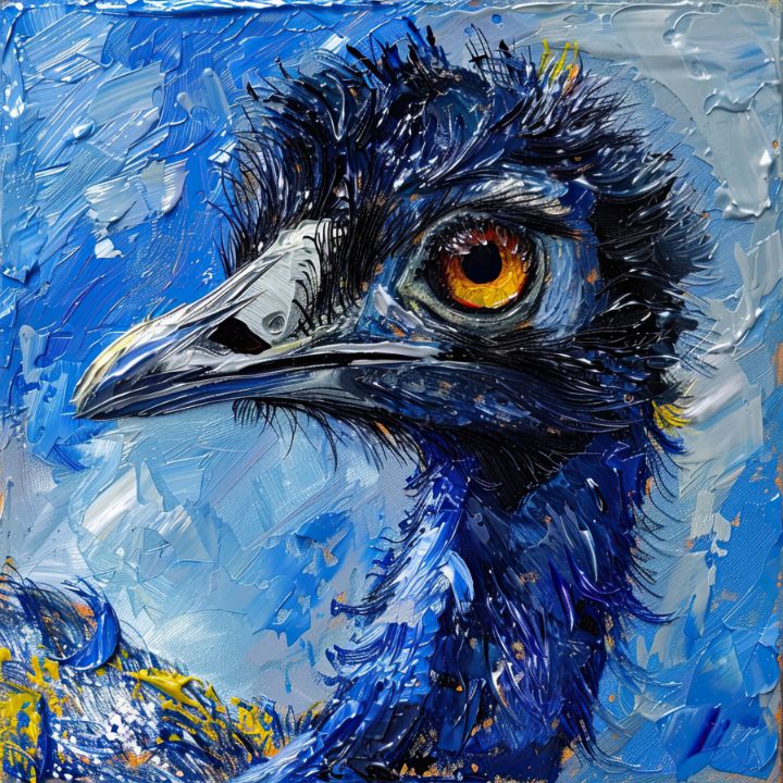 Emu Van Gogh Style - Bill Bailey - Digital Art & AI, Animals, Birds ...