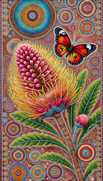 Vibrant Banksia Bloom - Bill Bailey - Digital Art & AI, Flowers, Plants ...