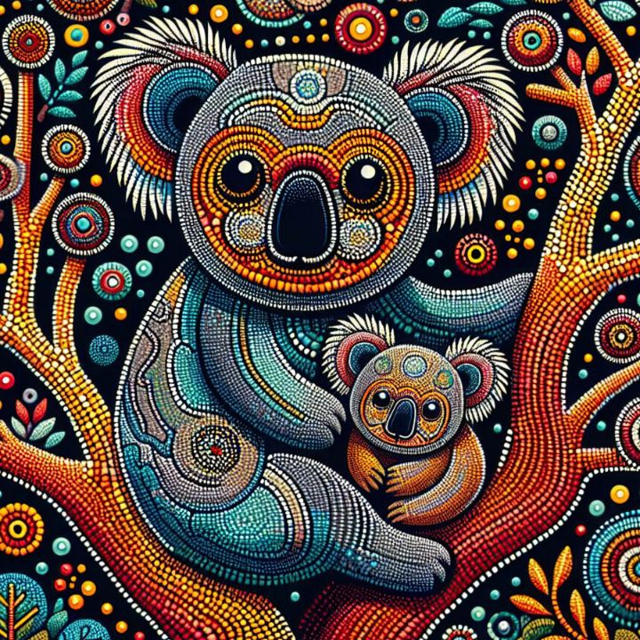Cute Koala with Her Joey - Bill Bailey - Digital Art & AI, Animals ...