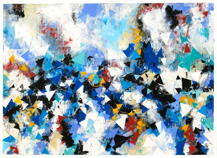 Fracture on paper with blue - Greg Bryce Fine Artist - Paintings ...