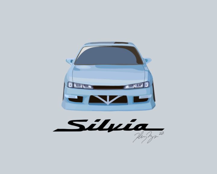 Nissan s14 Silvia Front - Nightburnz - Drawings & Illustration ...