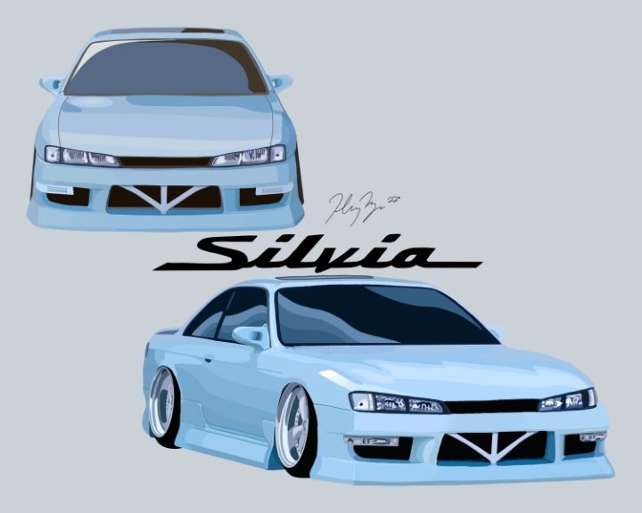 Nissan S14 Silvia - Nightburnz - Drawings & Illustration, Vehicles ...