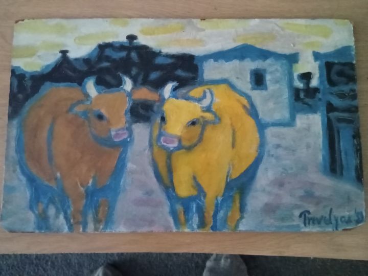 Yellow Oxen by Julian Trevelyan - Newby Art Collection - Paintings ...