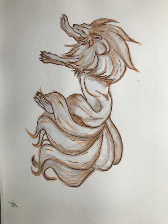 Flaming Fox - L00kinD0wn - Drawings & Illustration, Fantasy & Mythology ...