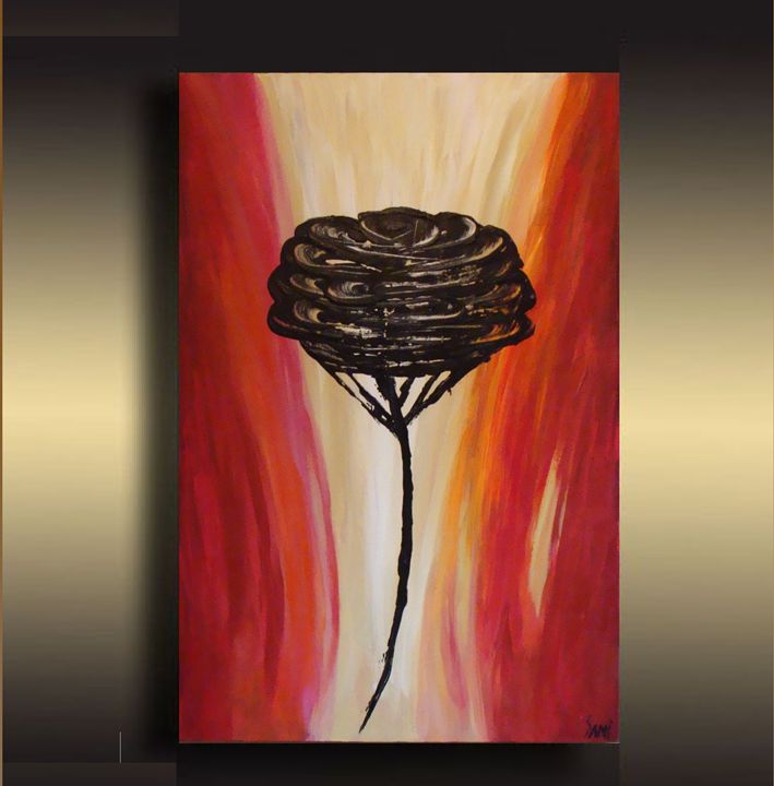 Abstract Black Rose Painting Art - Sami Art - Paintings & Prints ...