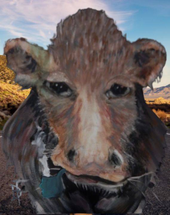 Cow Smoking pipe 2 - art by Flandan - Paintings & Prints, Animals ...