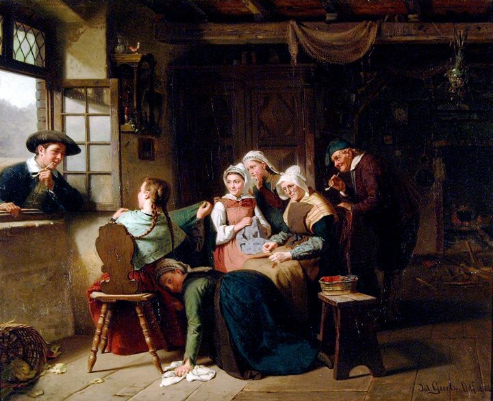 Julius Geertz~Interior with Figures - Artmaster - Paintings & Prints ...