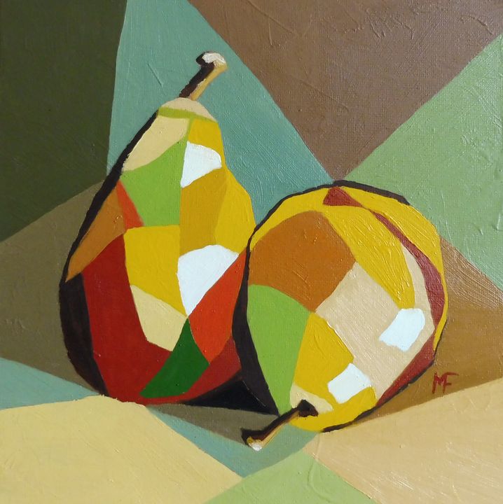 Geometric Painted Pears