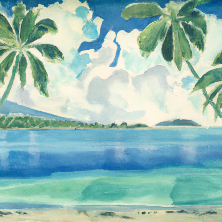 Palm Tree Haven Tropical Watercolor - Tropical Lucid Gallery - Digital ...