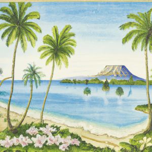 Tropical Getaway Island Watercolor - Tropical Lucid Gallery - Digital ...