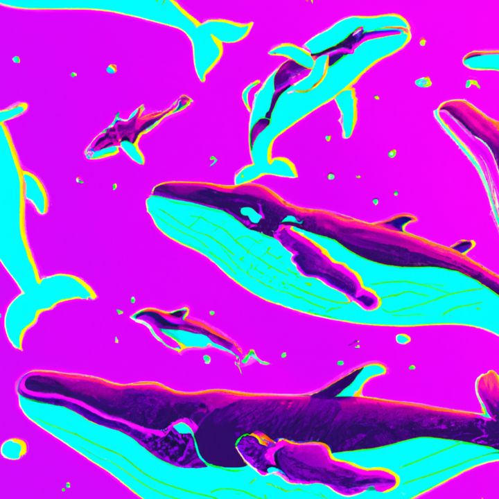 Colorful Whale Art - Tropical Lucid Gallery - Digital Art & AI, Animals ...