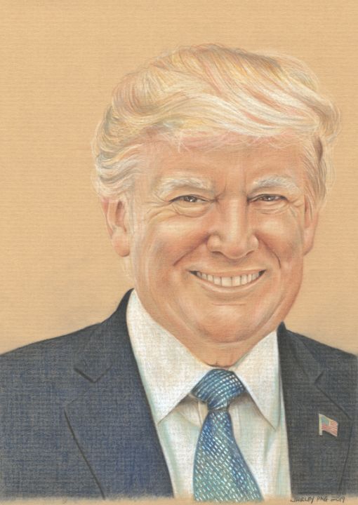 Donald Trump US President - Shirley Png Original Miniature Portrait ...