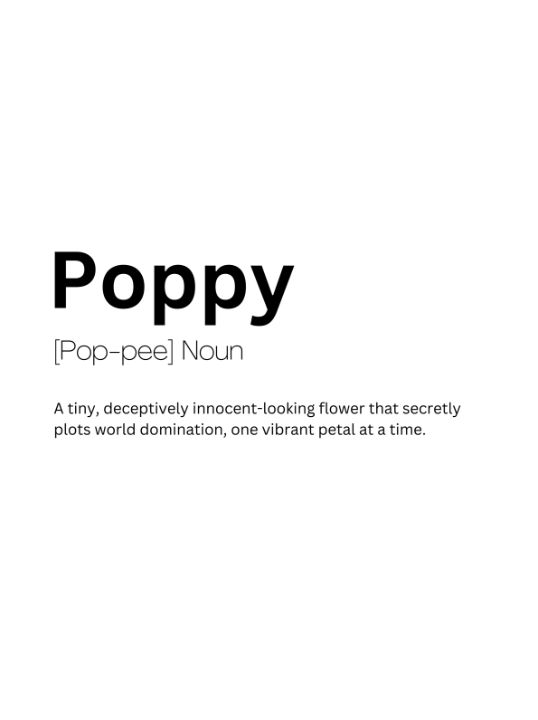 Poppy Dictionary Definition - Kaigozen2 - Digital Art & AI, Humor ...