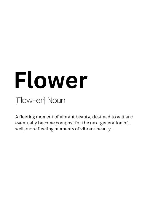 Flower Dictionary Definition - Kaigozen2 - Digital Art & AI, Humor & Satire, Signs & Sayings ...