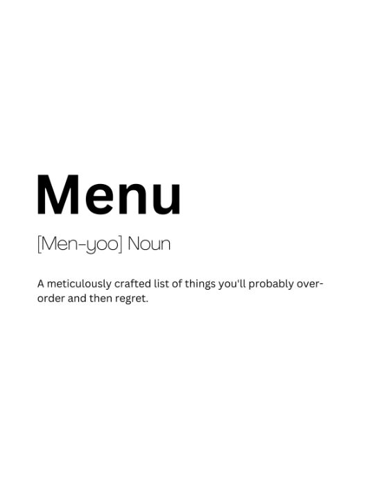 Menu Dictionary Definition - Kaigozen2 - Digital Art & AI, Humor ...