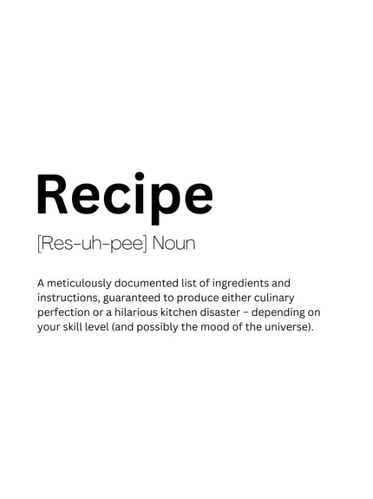 Recipe Dictionary Definition - Kaigozen2 - Digital Art & AI, Humor ...