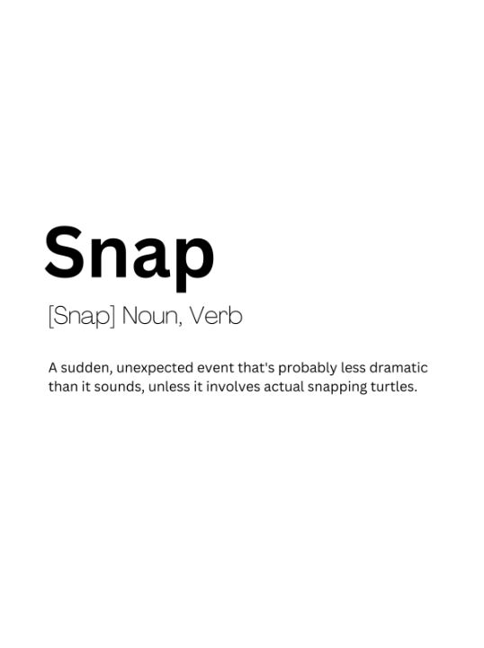Snap Dictionary Definition - Kaigozen2 - Digital Art & AI, Humor ...