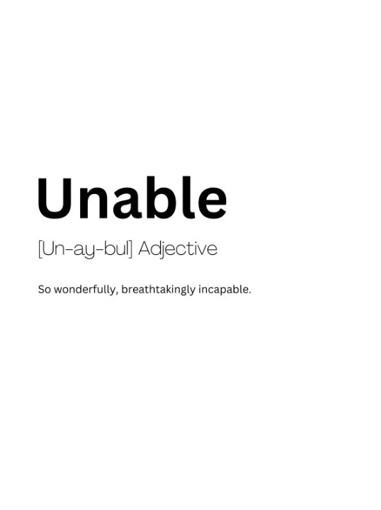 Unable Dictionary Definition - Kaigozen2 - Digital Art & AI, Humor ...