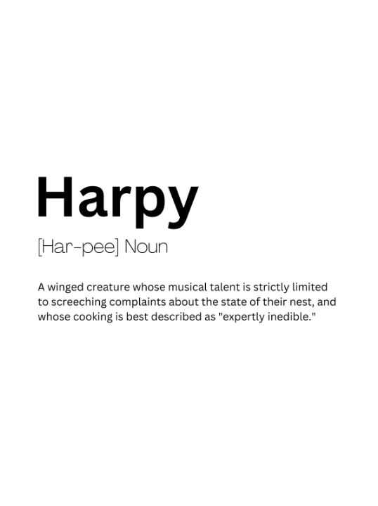 Harpy Dictionary Definition - Kaigozen2 - Digital Art & AI, Humor ...
